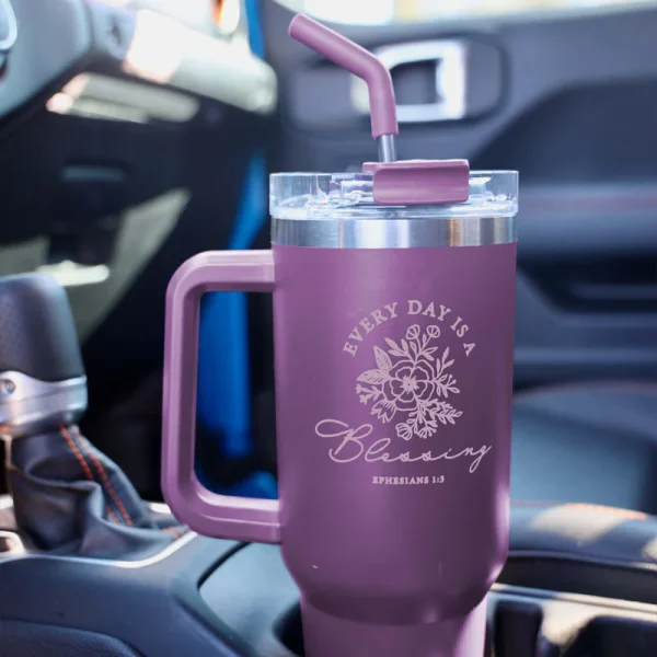 Blessing Stainless Steel Mug With Straw – 40 oz | Christian Tools For ...